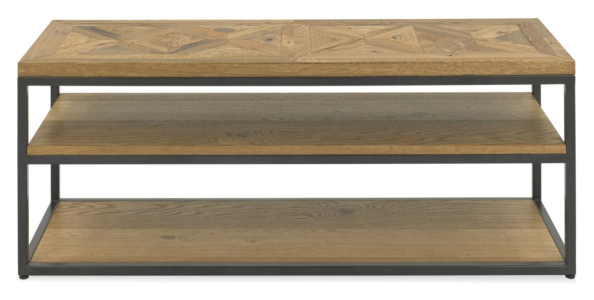 Indus Rustic Oak Open Entertainment Unit - Belgica Furniture