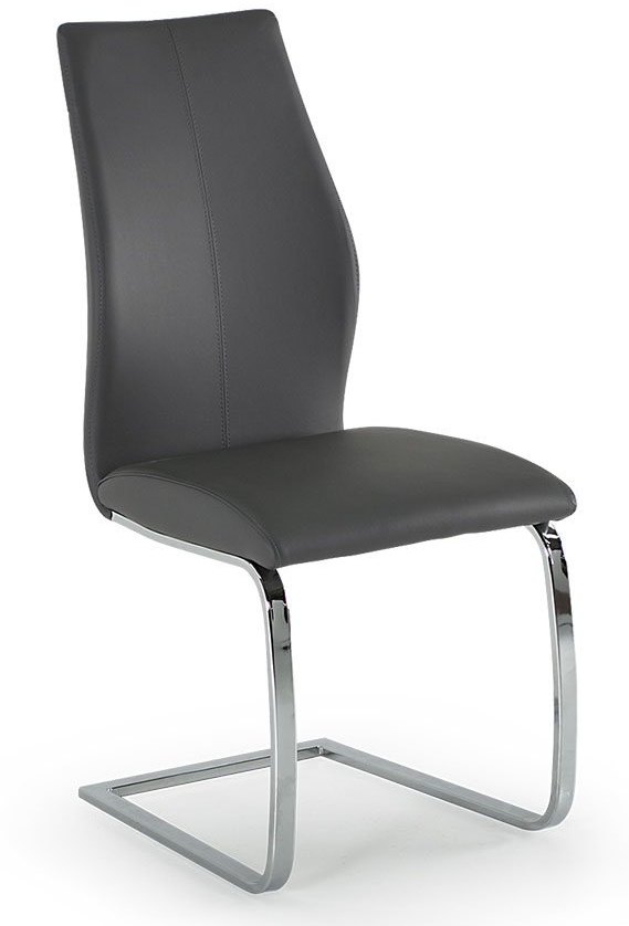 Elis Dining Chair (Grey & Chrome) - Belgica Furniture