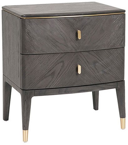 Leotta 2 Drawer Bedside Chest (Ebony) by Vida Living - Belgica Furniture
