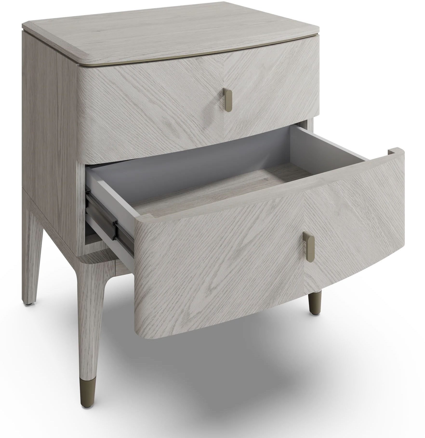 Leotta 2 Drawer Bedside Chest (Stone) by Vida Living - Belgica Furniture