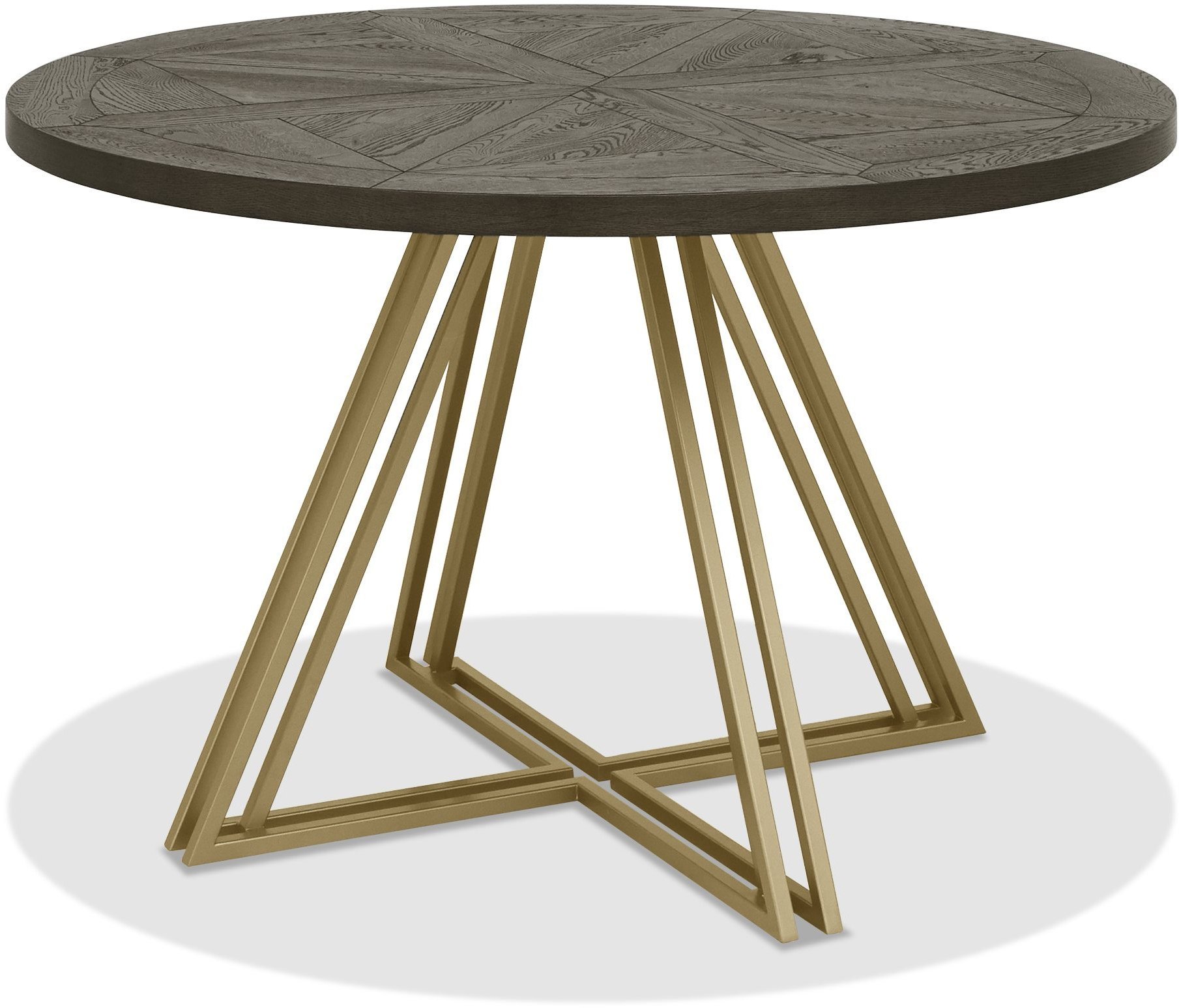 Athens Fumed Oak 125cm (4 Seater) Circular Dining Table by Bentley ...