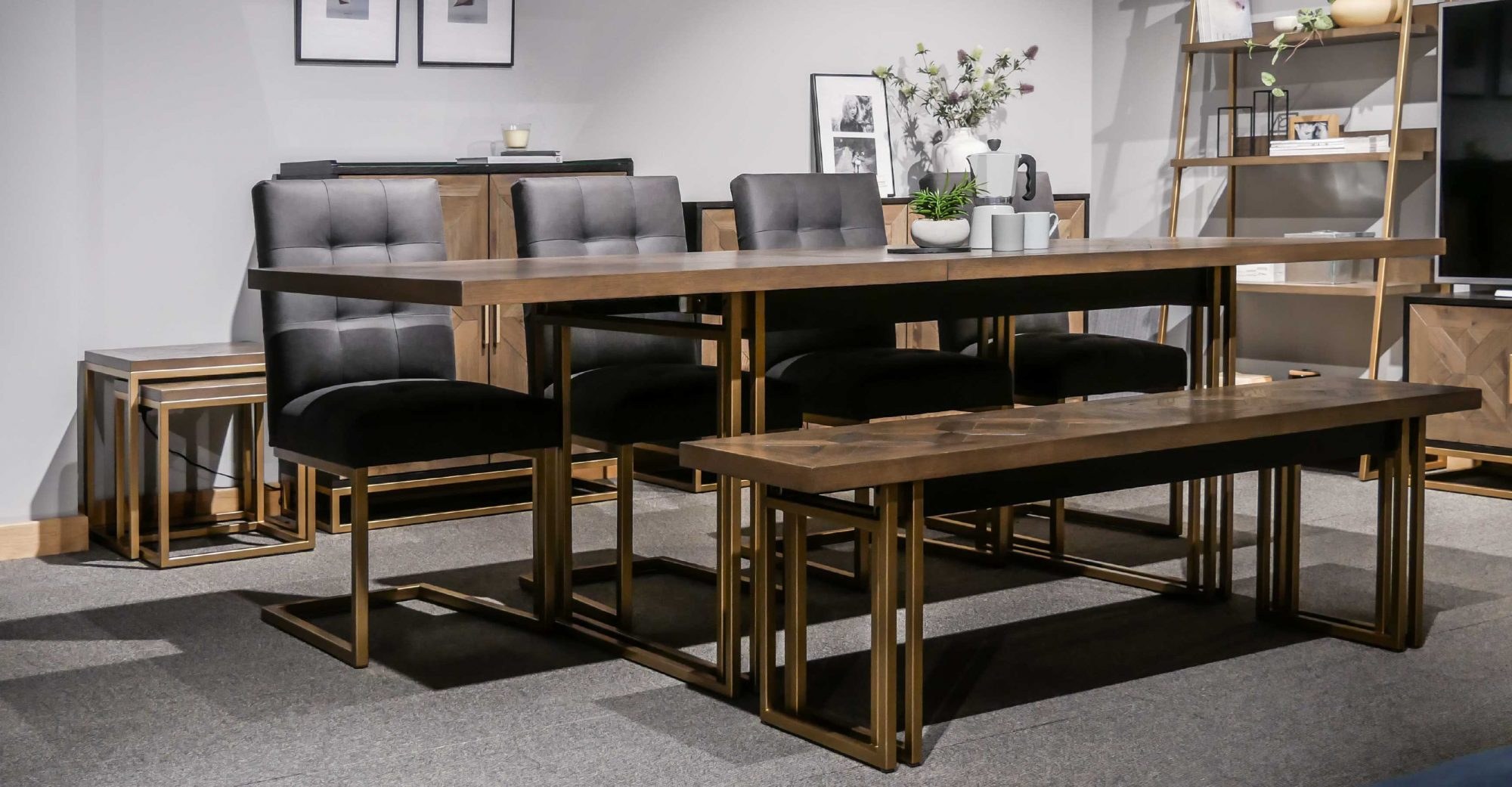 Athens Fumed Oak 6-8 Seater Extending Dining Table by Bentley Designs ...