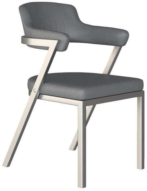 Freya Dining Chair by HND (Grey Faux Leather) - Belgica Furniture