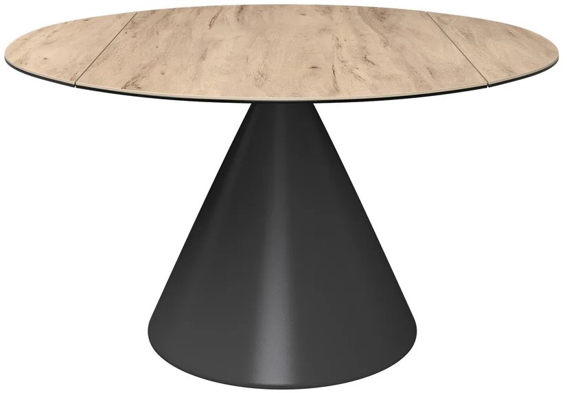 Fernando 85cm-136cm Ceramic Swivel Extending Dining Table (Oak Effect ...