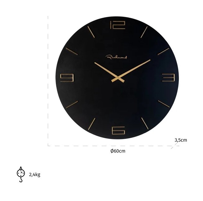 Clock Byram (Black/gold) - Belgica Furniture