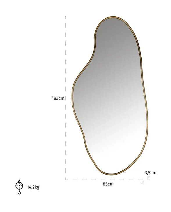 Mirror Alton (Brushed Gold) - Belgica Furniture