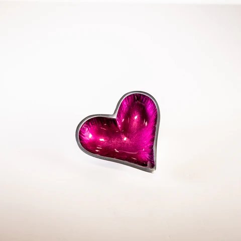 Brushed Pink Heart Dish XS 10cm - Belgica Furniture