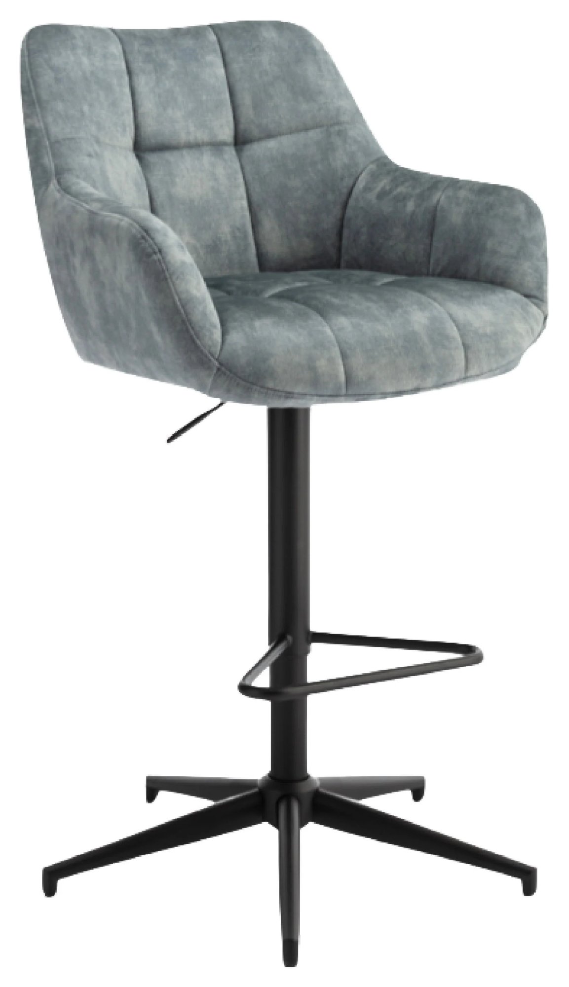 Mila Swivel Gas Lift Bar Stool - Blue - Belgica Furniture