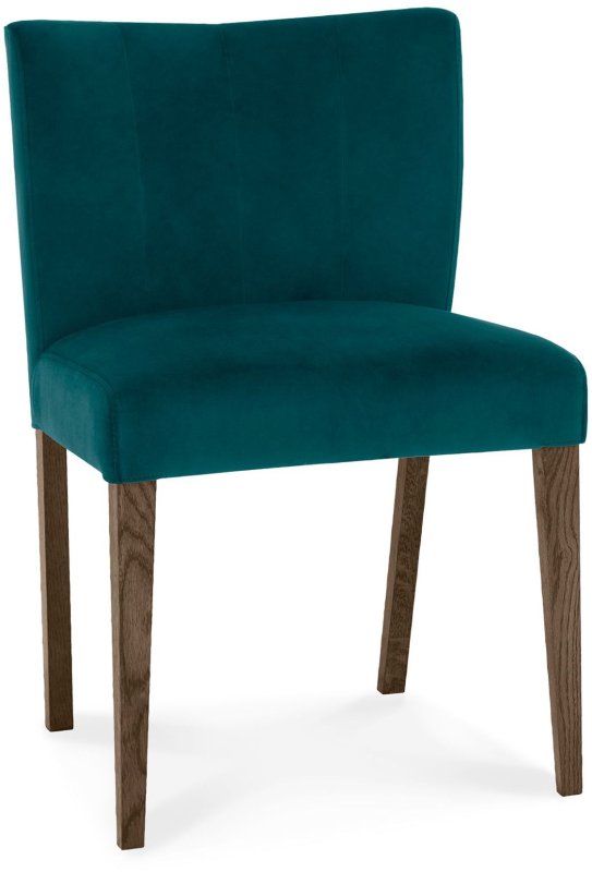 Turin Dark Oak Sea Green Velvet Low Back Chair Belgica Furniture