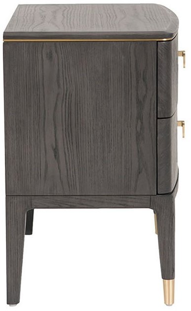 Leotta 2 Drawer Bedside Chest (Ebony) by Vida Living - Belgica Furniture